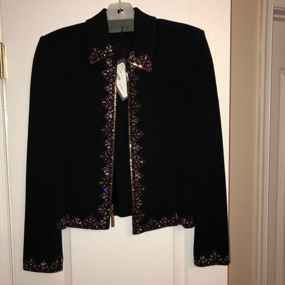St. John | Jackets & Coats | St John Evening Crystal Embellished Jacket ...